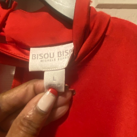 Bisou Bisou | Tops | Nwt Red Bisou Bisou Rouched Blouse | Poshmark